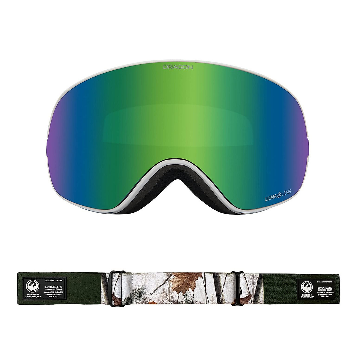 Dragon Alliance X2S Smaller Fit Alpine Camo/Lumalens Green Ion Snow Goggles