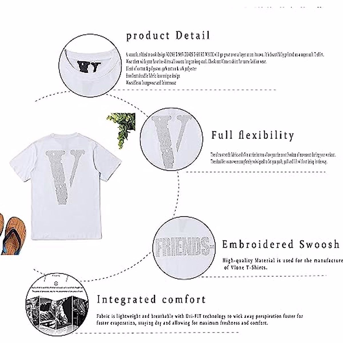 Crewmate Men’s T-Shirt Fashion Big V Letter Printed Shirt Casual Couple Hip Hop Short Sleeve Crystal Diamond T-Shirt