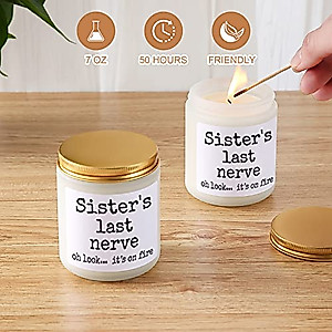Sisters Gifts from Sister Brother, Funny Birthday Gifts for Sisters, Mothers Day Gifts Christmas Gifts for Sister, Soul Sister, Little Sister, Big Sister, BFF, Sister in Law - Lavender Scented Candles
