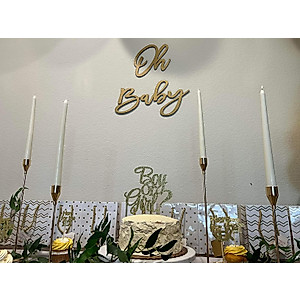 Oh Baby Wooden Sign for Backdrop, Unfinished Baby Shower Sign Banner for 1st Birthday Back Drop, Boy/Girl Gender Reveal, Baby Party Announcements Event Decor