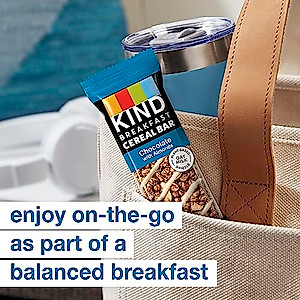 KIND Breakfast Cereal Bars, Gluten Free Snacks, Chocolate with Almonds, 9.3oz Box (6 Bars)