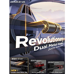 ACMEZING 3-in-1 Car Phone Holder Mount 【Extreme Terrain Stability】 Dashboard Windshield Air Vent 【Double Metal Hook】 Cell Phone Holders for Your Car for iPhone Samsung All Smartphones & All Car Model