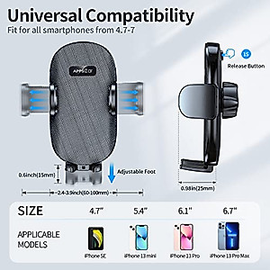 APPS2Car Car Phone Holder Mount, Vent Phone Mount for Car, Air Vent Cell Phone Holder for Car with Adjustable Phone Vent Clip Compatible with iPhone, Samsung, Big Cellphone & Thick Case Friendly