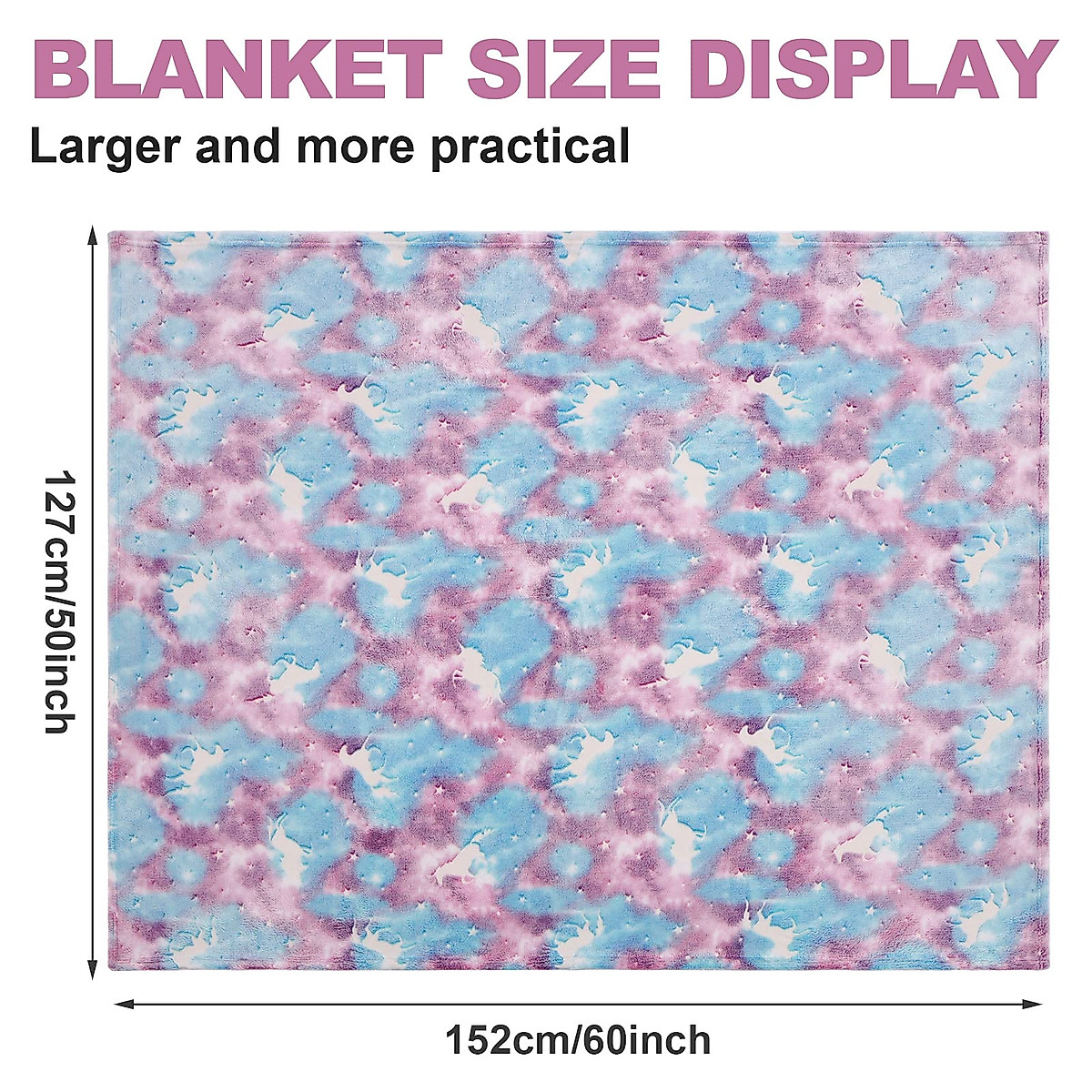 Glow in The Dark Blanket Unicorns Gifts for Girls,Unicorn Party Blankets,Luminous Girls Toys,Soft Kids Blankets,for 1-10 Year Old Girl Birthday Christmas Halloween Thanksgiving Easter Gifts,60 x 50in