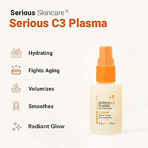Serious Skincare - C Serum - Vitamin C Ester Skin Conditioner - Anti-Aging - Hydrating - Softer, Radiant Skin - C3 Plasma Hydrolyzed Collagen - For Fine Lines & Wrinkles - 1 oz.