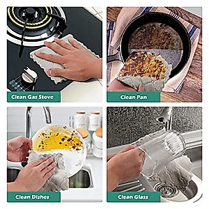 UMANI 12 Pack Kitchen Dish Cloths, Ultra Soft Absorbent Quick Drying Dish Towels, Nonstick Oil Microfiber Cleaning Cloth, Machine Washable Coral Fleece Cleaning Rags (Grey)