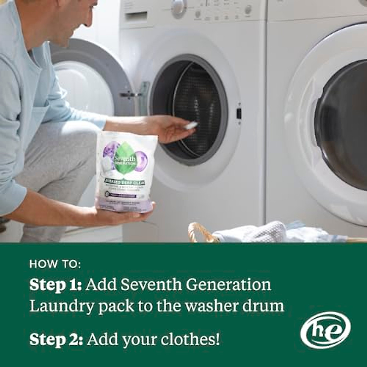 Seventh Generation Laundry Detergent Packs, Free & Clear, Made for Sensitive Skin, 90 Loads (2 pouches, 45 Ct EA)