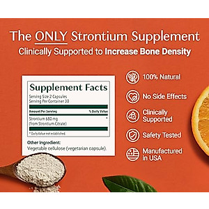 AlgaeCal Strontium Boost - Clinically Supported Strontium Citrate 680 mg Capsules Bone Strength Supplement - Pair with AlgaeCal Plus to Increase Bone Density in Just 6 Months, 3 Month Supply