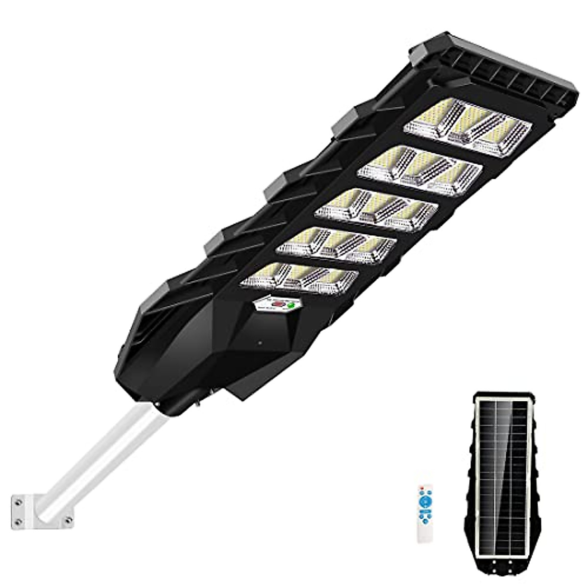 Juyace 500W Solar Street Light 825 LEDs Solar Powered Dusk to Dawn Outdoor Lights with Motion Sensor IP65 Waterproof 6500K with Remote Control for Parking Lot or Yard Garage Garden