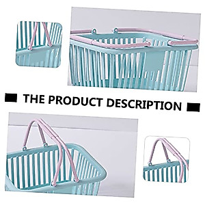 Storage Basket Kids Snack Container Kids Bath Bunny for Kids 2pcs Plastic Storage Baskets with Handles Small Basket Kids Grocery Cart Handheld Shopping Basket Make up
