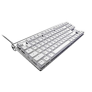 Teerwere Gaming Keyboard USB 2.0 Wired 87 Keys White Backlit Cherry MX Switch Mechanical Keyboard Suitable for Office and Home Use Mechanical Gaming Keyboard (Color : White, Size : Red Switch)