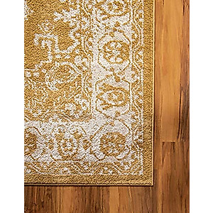 Unique Loom Utopia Collection Area Rug - Larissa (9'x 12' 2" Rectangle, Gold/ Ivory)