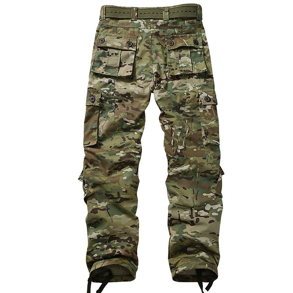 AKARMY Men's Lightweight Hiking Pants, Outdoor Quick Dry Ripstop Cargo Pants, Multi-Pocket Camo Casual Work Pants HY3355 CP Camo 36