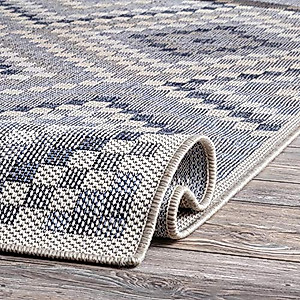 nuLOOM Charter Aztec Trellis Indoor/Outdoor Area Rug, 8' x 10', Grey