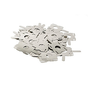 NIONSUPPLY 50pcs 4P H type T type Nickel Plated Steel Strips Sheet Soldering Tabs for DIY 18650 Lithium Battery Pack, Battery Connector Tab Battery Cell Spot Welding Welder (4P Square)