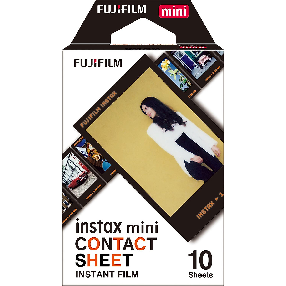 Fujifilm Instax Mini Instant Film Twin Pack (White) & Instax Mini Contact Sheet Film - 10 Exposures & Instax Mini Monochrome Film - 10 Exposures