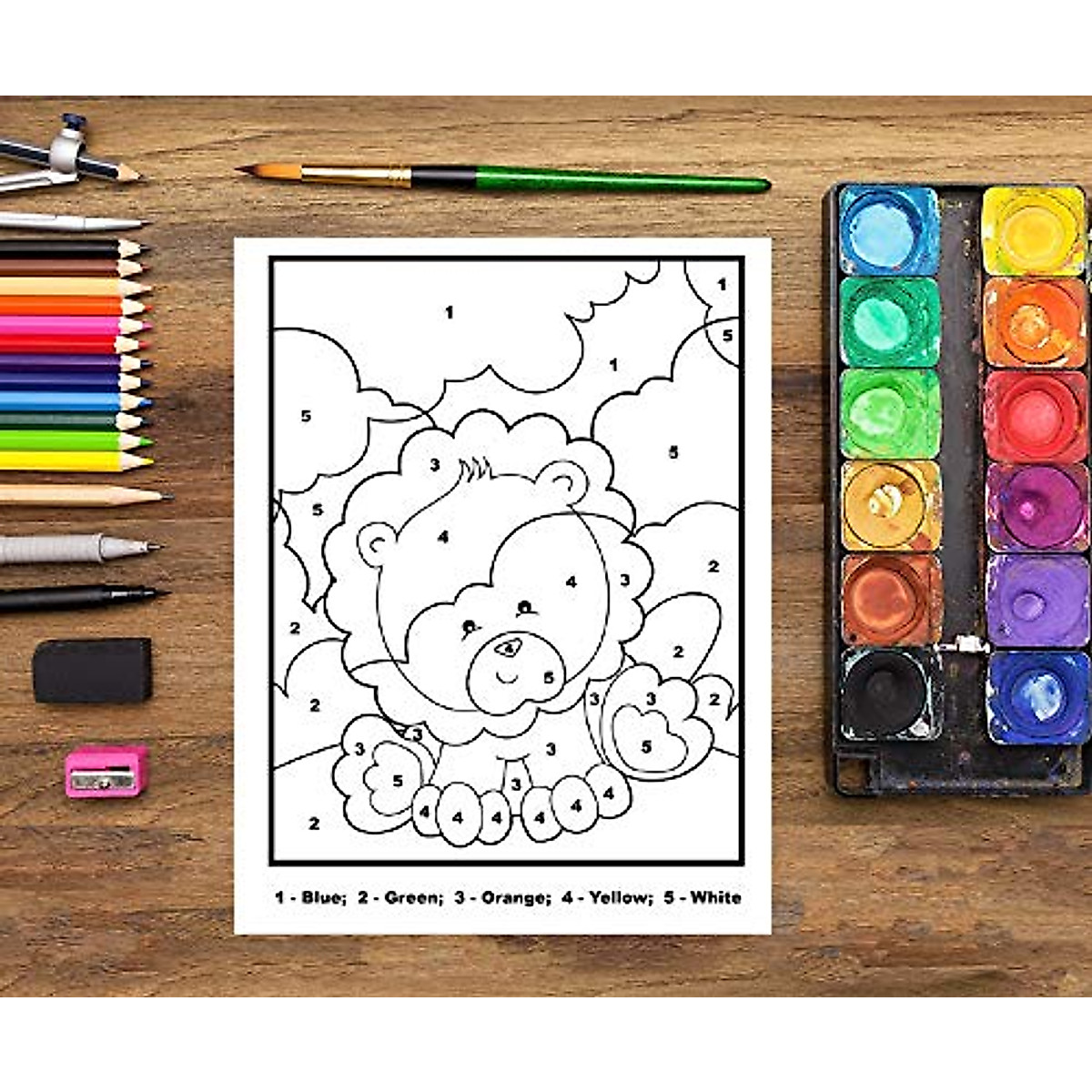 Color by Number for Kids: Activity Book
