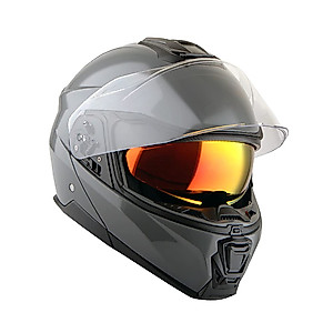 Martian Motorcycle Modular Full Face Helmet Flip up Dual Visor Sun Shield: HG362 Cement Grey