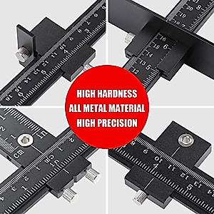 Lonfu Cabinet Hardware Jig for Handles, Adjustable Template with Convenient and Precise Installation for Door and Drawer Knobs,Pulls,Tool Accessories Jig of Aluminum Alloy