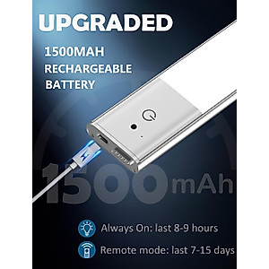 Diomart Under Cabinet Lights, 79 LED Rechargeable Under Cabinet Lighting with Remote, 3 Pack RGB Dimmable led Closet Lights Wireless Under Counter Lights for Kitchen, Stairs, Wardrobe, 15 Colors