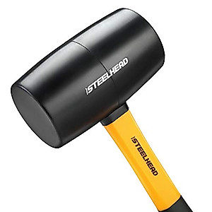 STEELHEAD 5-Piece Fiberglass Handle Hammer & Mallet Set, 16oz Ball-Peen Hammer, 32oz Ball-Pein Hammer, 32oz Rubber Mallet, 3lb Sledge Hammer, 3lb Cross-Pain Hammer, Metal Working, USA-Based Support