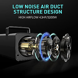 Dog-Blow-Dryer, 4.3HP/3200W Pet Grooming Dryer with Adjustable Speed and Temperature Control Pet Dryer, Dog Hair Dryer with 4 Nozzle