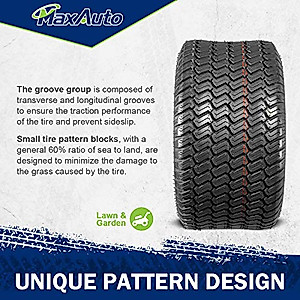 MaxAuto 20x10.00-10 Turf Tires for Lawn & Garden Mower Tractor 20x10x10 20x10-10 4 Ply, Set of 2