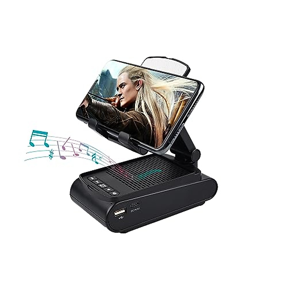 Gifts for Men or Women, Cell Phone Stand with Wireless Bluetooth Speaker, Adjustable Non-Slip Portable Tablet Holder, Desktop Cool Tech Gadgets for Mens Boys, Unique Birthday Gift Ideas for Mom Dad