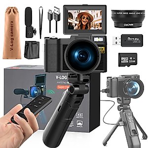 G-Anica 4k Digital Cameras for Photography, 48MP Video/Vlogging Camera for YouTube, Vlogger Kit,