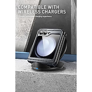 i-Blason for Samsung Galaxy Z Flip 5 Case with Stand, [Built-in Screen Protector] [Hinge Protection], Full-Body Protection Magnetic Phone Case for Galaxy Z Flip 5, Black