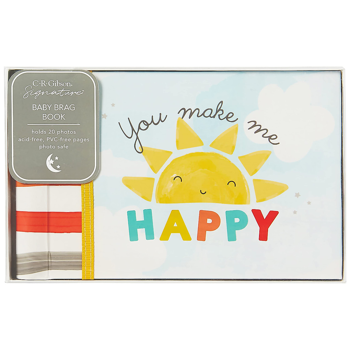 C.R. Gibson BP73-24545 You are My Sunshine Small Gender Neutral Baby Brag Book Photo Album, 7.25" W x 4.5" L with 10 Pages, Multicolor