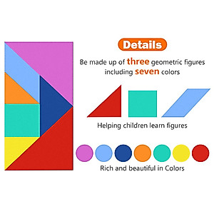 Wallxin Travel Tangram Puzzle - Magnetic Pattern Block Book Road Trip Game Jigsaw Shapes for Kids Adult Challenge IQ Educational Toy Gift Brain Teasers-2 Set of Tangrams