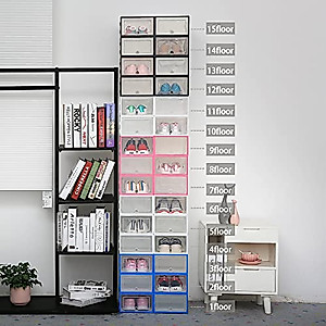 YWHGPI2014 Transparent shoe box 12pack (white) Shoes Organizers Plastic Thickened Foldable Dustproof Storage Box Combined Shoe Cabinet