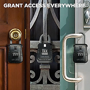 Lion Locks 12-Pack Alpha Key Storage Lockbox, Set-Your-Own Code Lock, Portable Key Holder, Rust-Proof Secure Outdoor Safe, Hide-a-Key Safe Box, Lock Box, Airbnb, Construction (12-Pack/Black)