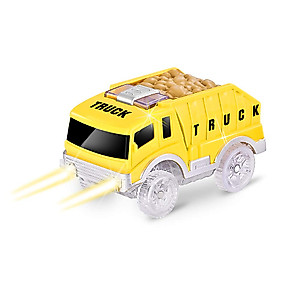 QUOXO 3 Pack Tracks Cars Replacement ONLY, Glow in The Dark with 5 Flashing LED Lights Tracks Cars only Replacement(Free Finger Skateboard)