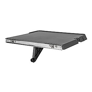 Camco RV Rail Mount Table, 16 ¾-Inches x 12 3/16-Inches | Hangs on Your RV's Exterior Grill Rail | Provides a Flat Surface for Eating, Food Prep and Utensils (58175)|Charcoal Gray