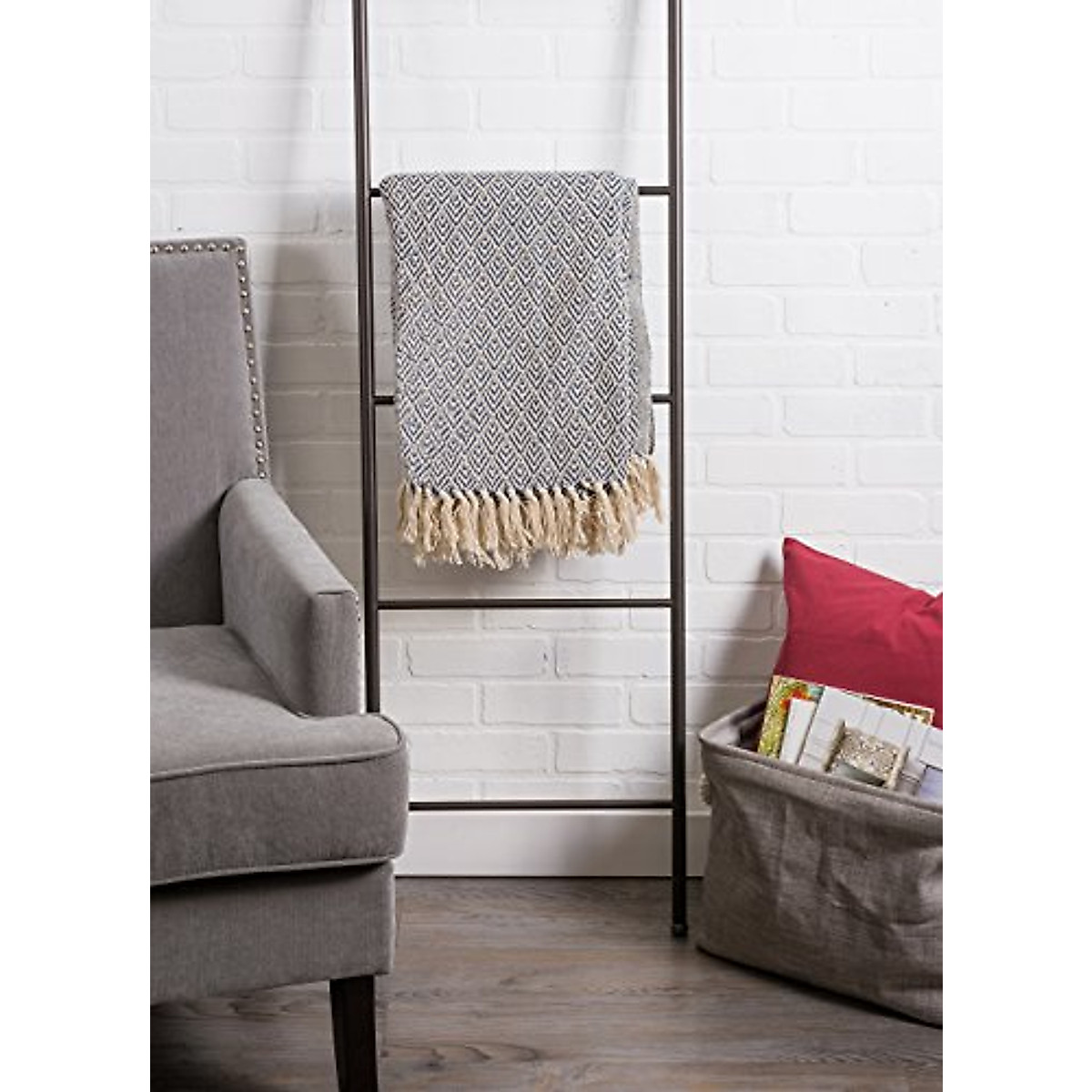 DII Diamond Throw Collection Cotton Woven, 50x60, Nautical Blue