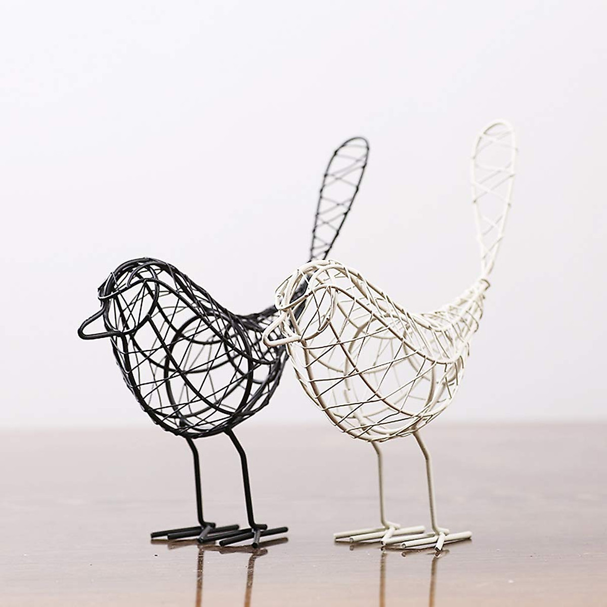 WhaleCreation Handicraft Bird Metal Decorative Figurine Home Decor Gift Toy (White)