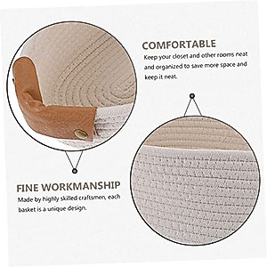 USHOBE Cotton Rope Storage Basket Blanket Baskets Baby Basket Kids Basket Nursery Clothes Basket Nursery Storage Baskets Woven Baskets for Storage Nursery Basket Desktop Basket White