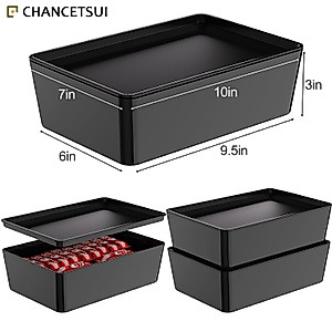 Storage Bins With Lids Plastic Containers: Plastic Multipurpose Stackable Storage Container Bins With Lid For Home And Office Organization, Small Storage Bin, 2 Pcs 7x10 Plastic Container, Black