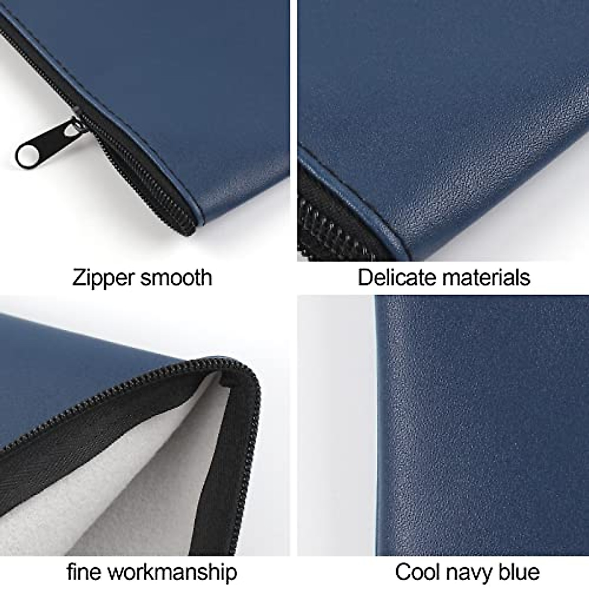4 Pieces Money Bags With Zipper , 11x6.1 inch Money Pouch, Bank Bag, Cash Bag , Check Wallet, Cosmetics(navy)