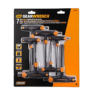 GEARWRENCH 7 Piece Metric T-Handle Ball End Hex Key Set - 83516