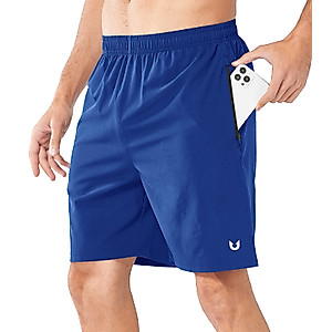 NORTHYARD Men's Athletic Running Shorts Quick Dry Workout Shorts Lightweight Sports Gym Basketball Shorts Hiking Exercise RoyalBlue-7 inches 3XL