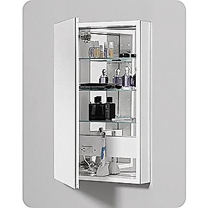 Robern PLM2440GRE Polished Edge, Classic Gray Interior, Electric ̶ Right Hinge PL Series 24" x 40" Flat Top Cabinet