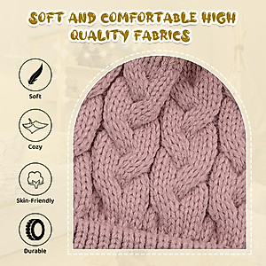 Durio Toddler Winter Hat Knit Toddler Hats for Boys Girls Pompom Toddler Boy Hat Baby Beanie Ivory White & Gray & Pink & Black One Size