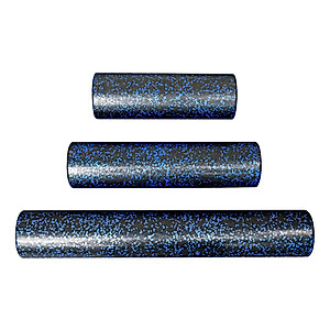 NEXO Fitness High-Density Round Foam Roller for Muscle Soreness Recovery, Exercise, Massage - 18", 24", 36" Blue Fleck (36 Inch)