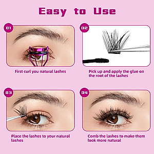GUDE BANG Lash Clusters, 120pcs DIY Eyelash Extensions at Home, Mix Individual Cluster Eyelashes, Cluster Lashes Soft for Personal Makeup Use (FD-14-D, Mix 8-16mm)