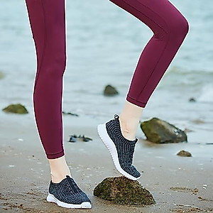 TIOSEBON Women's Lightweight Casual Walking Athletic Shoes Breathable Running Slip-On Sneakers for Jogging Workout 7 US Deep Gray