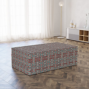 Ambesonne Geometric Foldable Mattress, Hourglass Pattern, 78.7" x 47.2", Multicolor