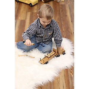AmishToyBox.com Log Truck Wooden Toy - Amish-Made in Lancaster County, Pennsylvania - with 6 Removable Logs
